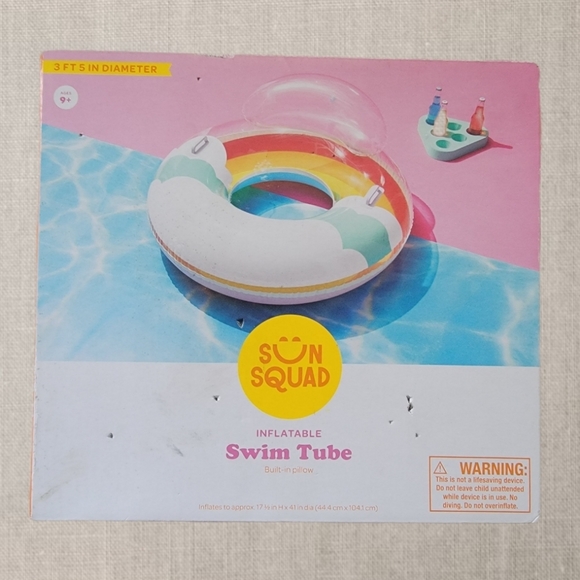 Sun Squad | Other | Nwt Sun Squad Inflatable Swim Tube With Built In ...
